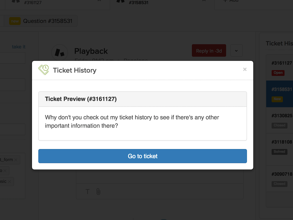 Ticket History App Integration with Zendesk Support